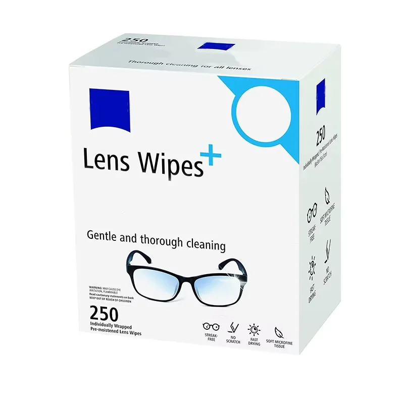 Custom Logo Pre-Moistened Lens Cleaning Wipes for Eyeglasses