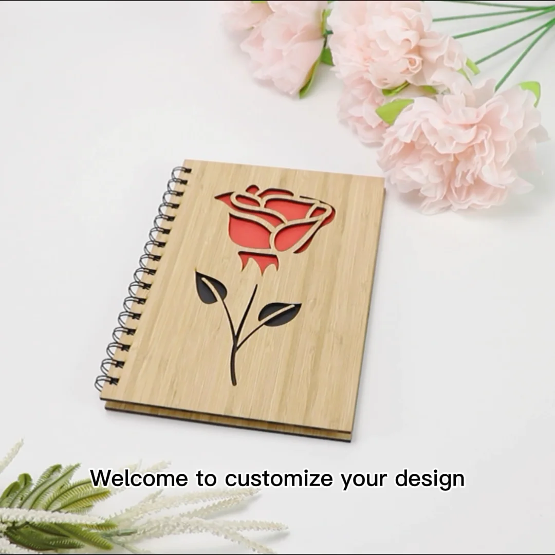Custom Laser Cut And Engraved A5 Wood Cover Notebook With Inner Pages ...