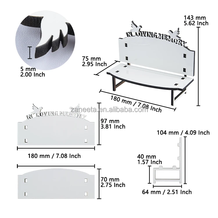 Personalized Sublimation Memorial Bench - Outdoor Decoration