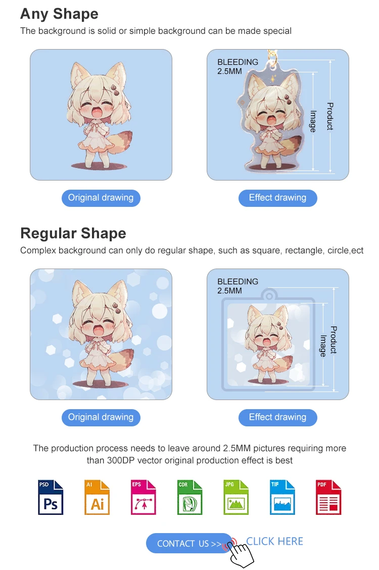 Cartoon Anime Character Desk Display Clear Transparent Custom Acrylic ...