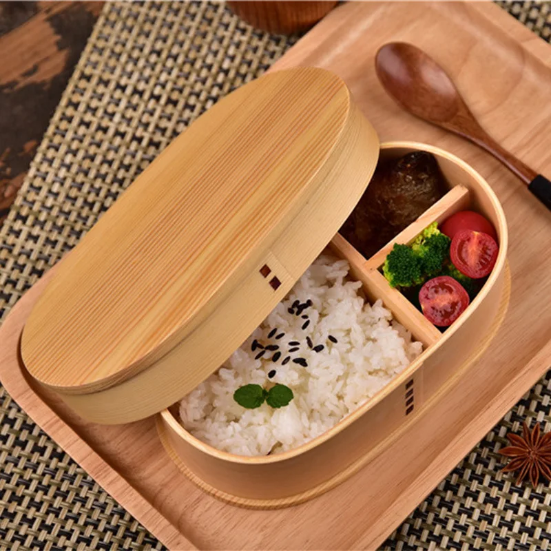 Microwavable Tiffin Food Boxes Bento Container Wooded Heatable Wood ...