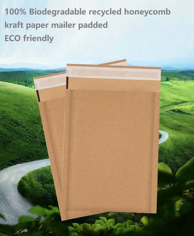 Eco-Friendly Biodegradable Kraft Paper Mailer Honeycomb Padded Heavy ...