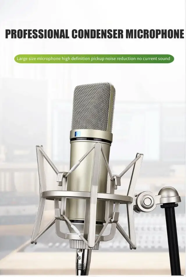 Professional 87 Recording Mic for Podcasts - Silver Podmic