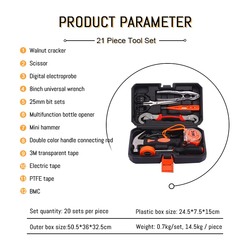 Wholesale Heavy Duty Hand Tool Portable Home Improvement Tool Kit With ...