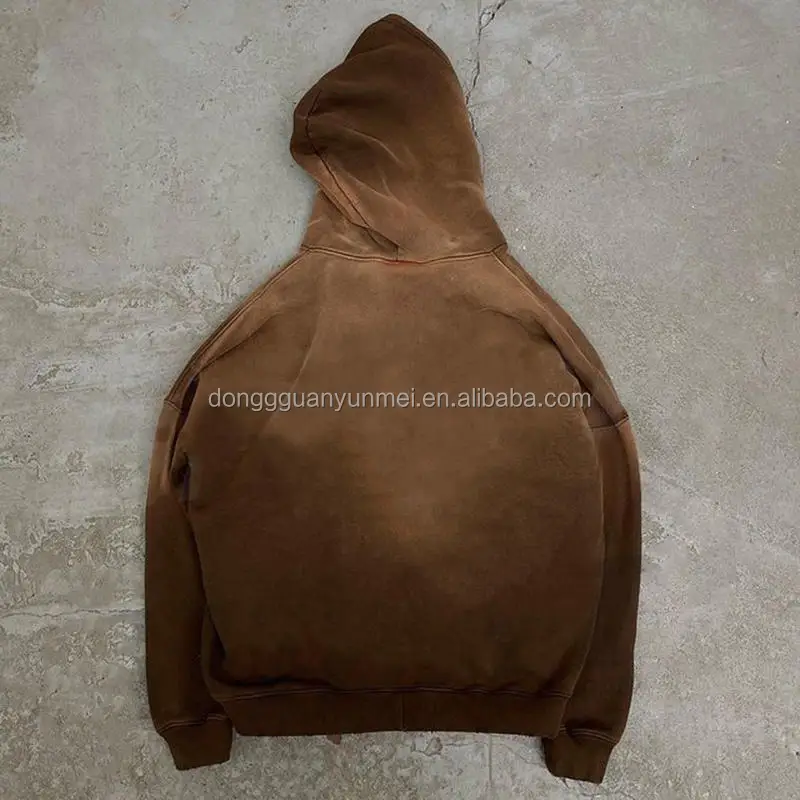 Custom Logo Oversized Vintage Stone Wash Hoodie for Men