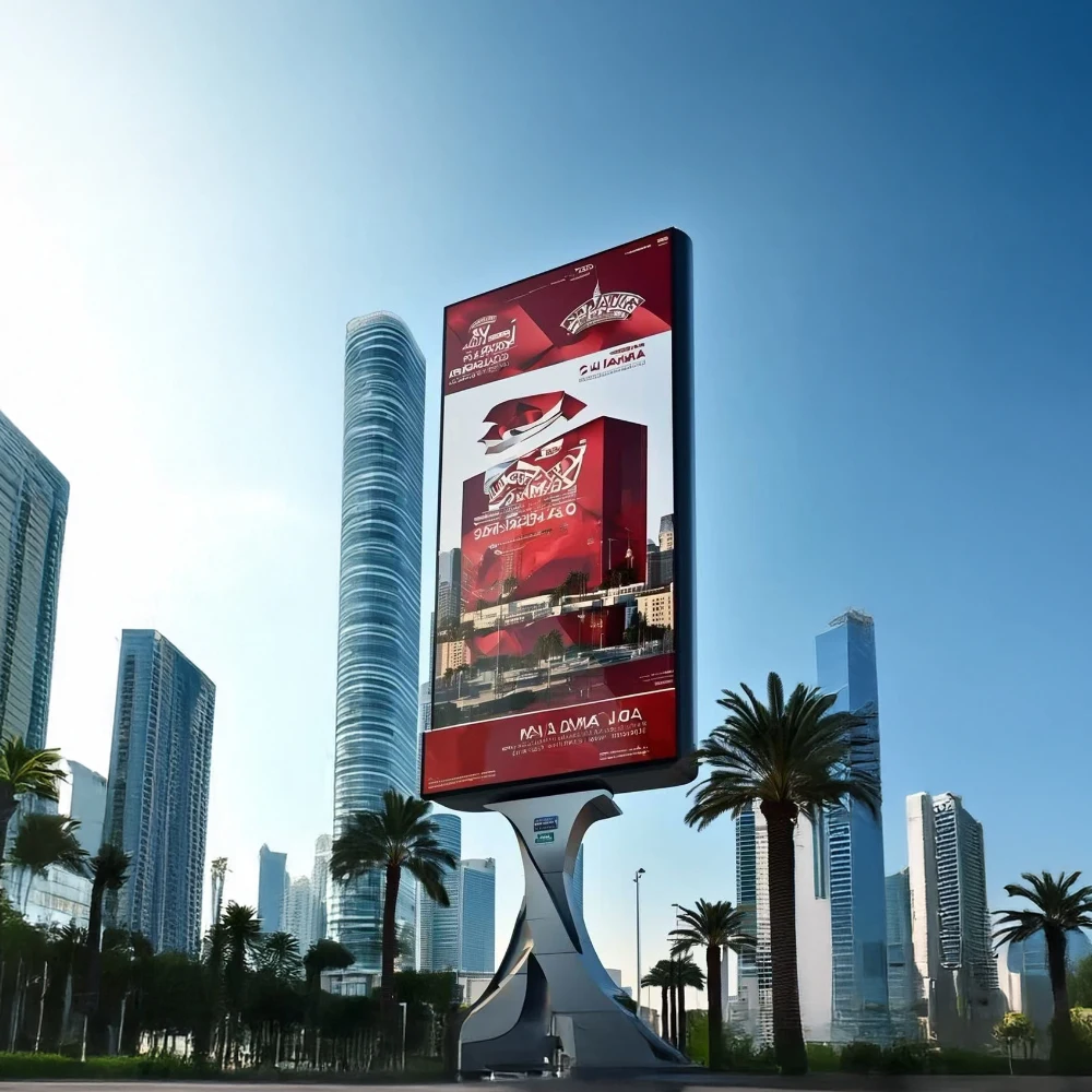High Quality Outdoor Billboard with LED Pillar Light Box Display