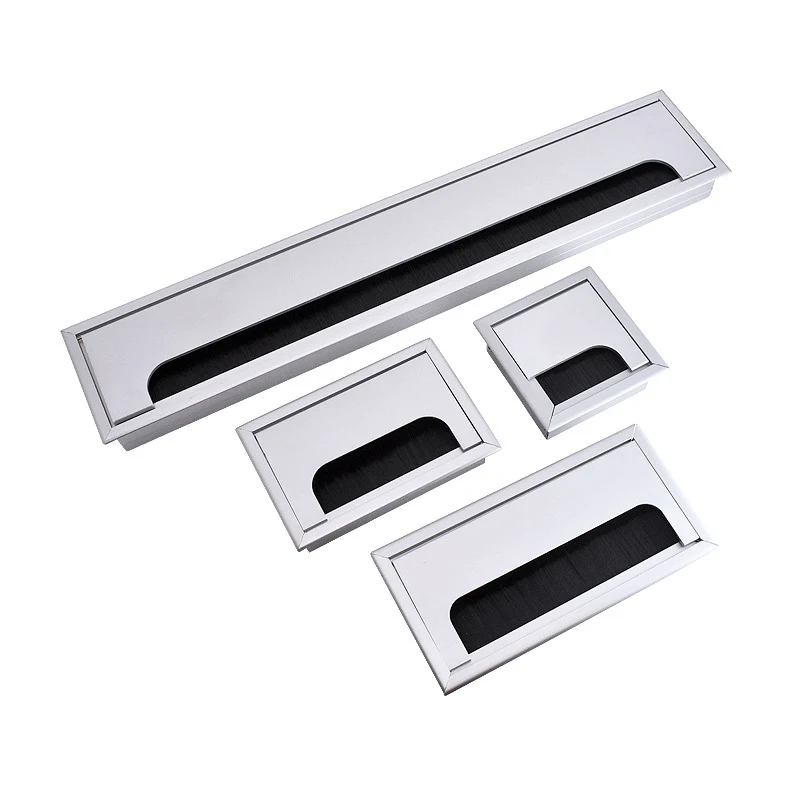 Silver Desk Cable Grommet Office Clam Shell Computer Desk Table Cable ...