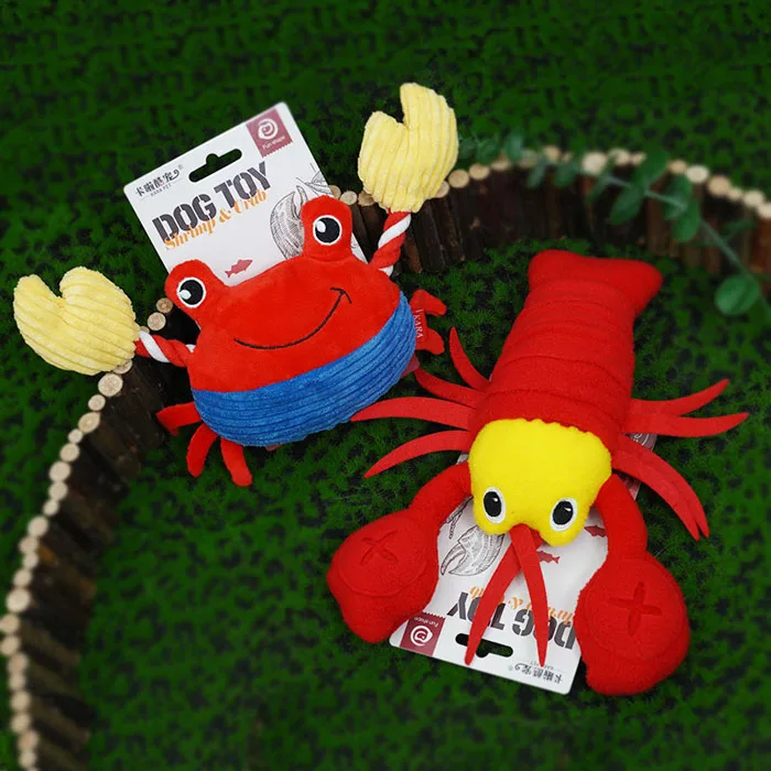 Shrimp Crabshaped Dog Plush Squeaky Toy Pet Bite-resistant Toy - Buy ...