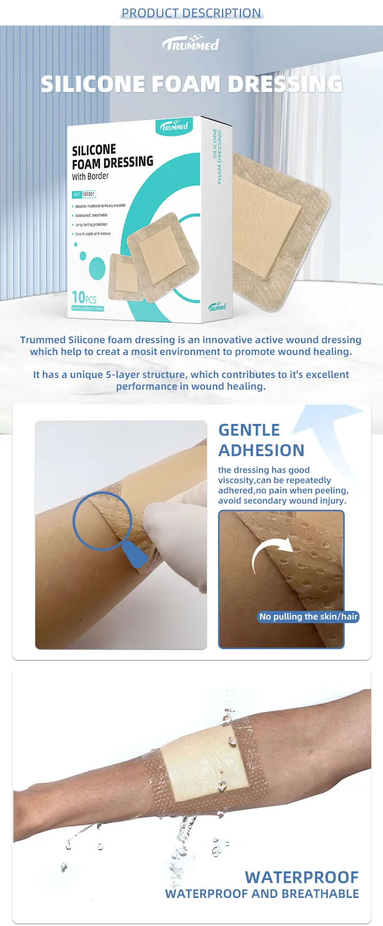 Trummed Super Absorbent Foam Dressing - Wound Management