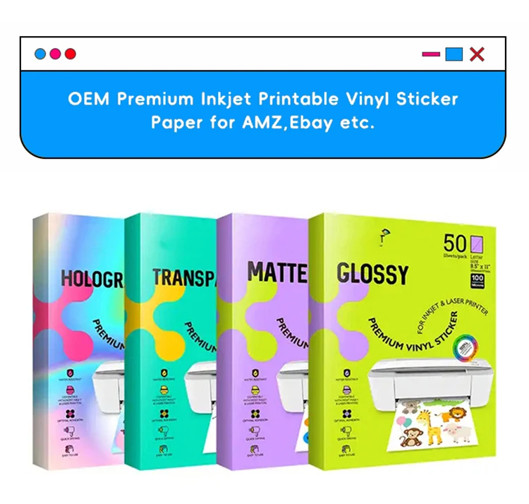 Inkjet Printable Full Color A3 A4 Waterproof Self Adhesive Glossy ...