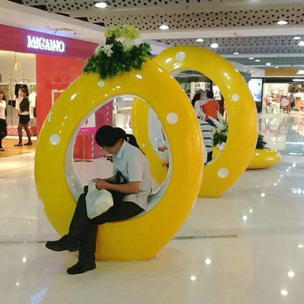 Y131 Fiberglass Seating Chair Round Shaped Indoor Public Commercial ...