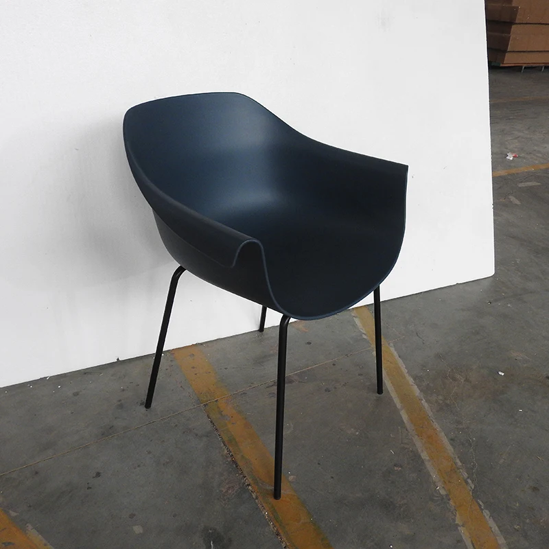 Motel 6 Hotel Side Chair - Modern Green Poly Shell Steel Frame Dining ...