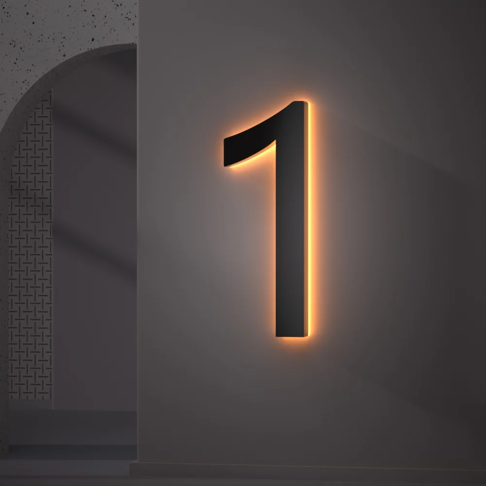 8 Inch Backlit Led House Number 0-9 Led Illuminated Home Number Modern ...