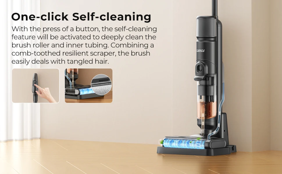 Laresar M3 Cordless Wet Dry Vacuum Cleaner - 55min Auto Suction, Self ...