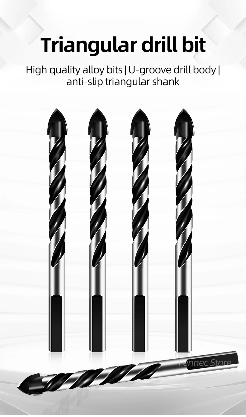 10pcs Multifunctional Triangle Diamond Drill Set 3-12mm Glass Metal ...