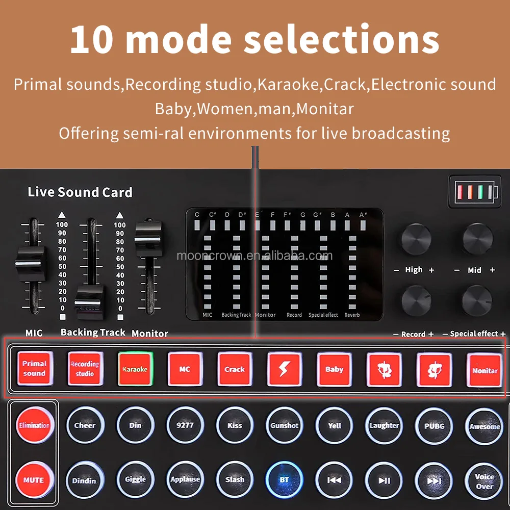 M9 Sound Card Audio Interface Type-c Mixer V9plus Studio Recording ...