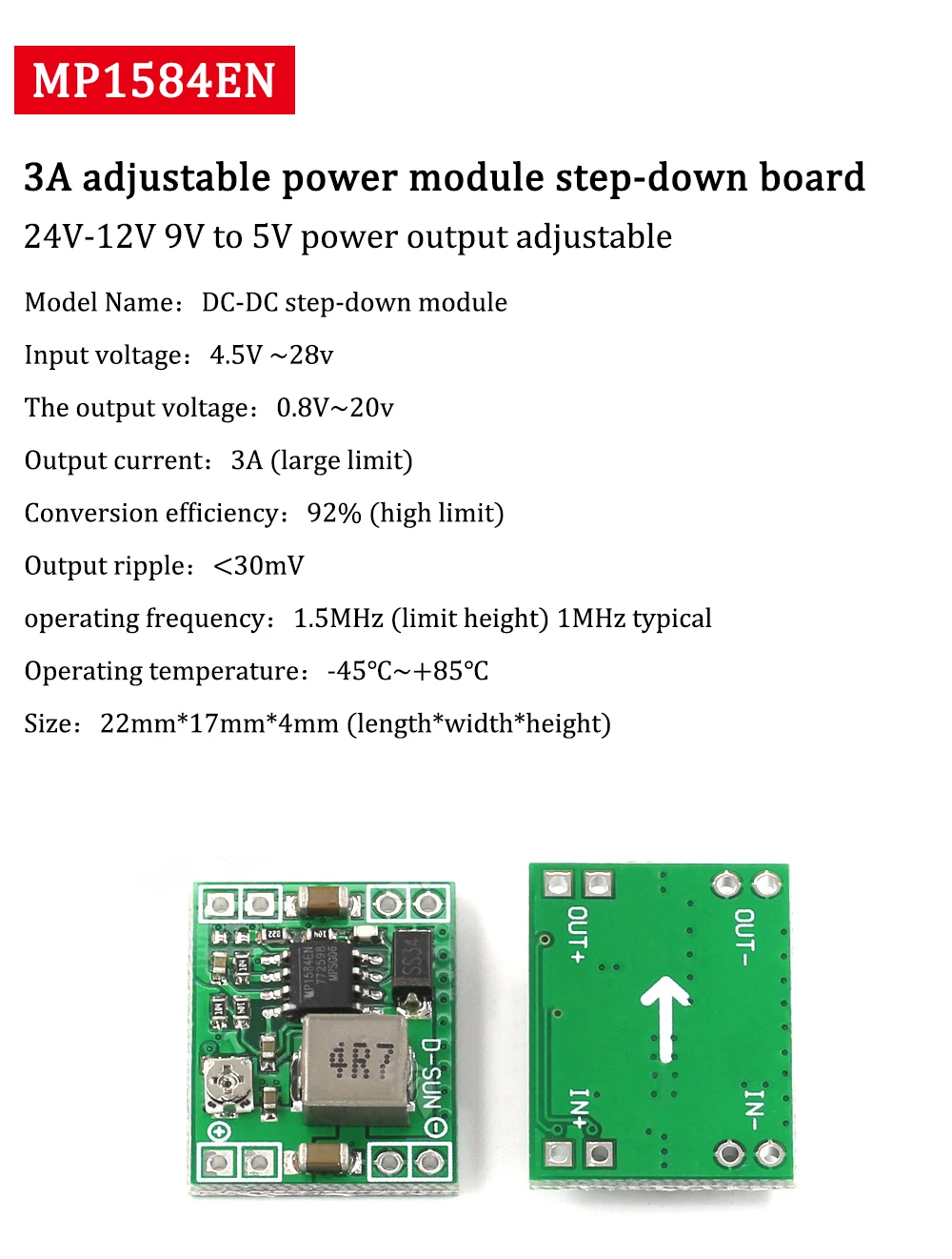 MP1584EN 3A Adjustable Buck Converter ics Type DC-DC Step down Power Supply Module Replacement ...