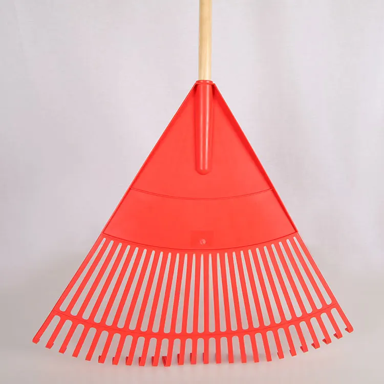 Custom 26tines Plastic Leaf Garden Rake With Wood Handle Heavy Duty ...