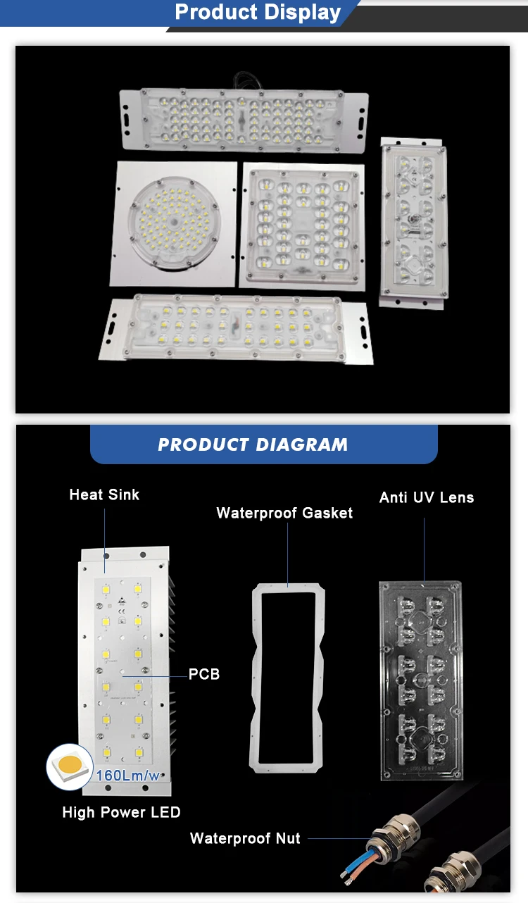 50W Outdoor Aluminum LED PCB Module AC 220V Street Light Retrofit with ...