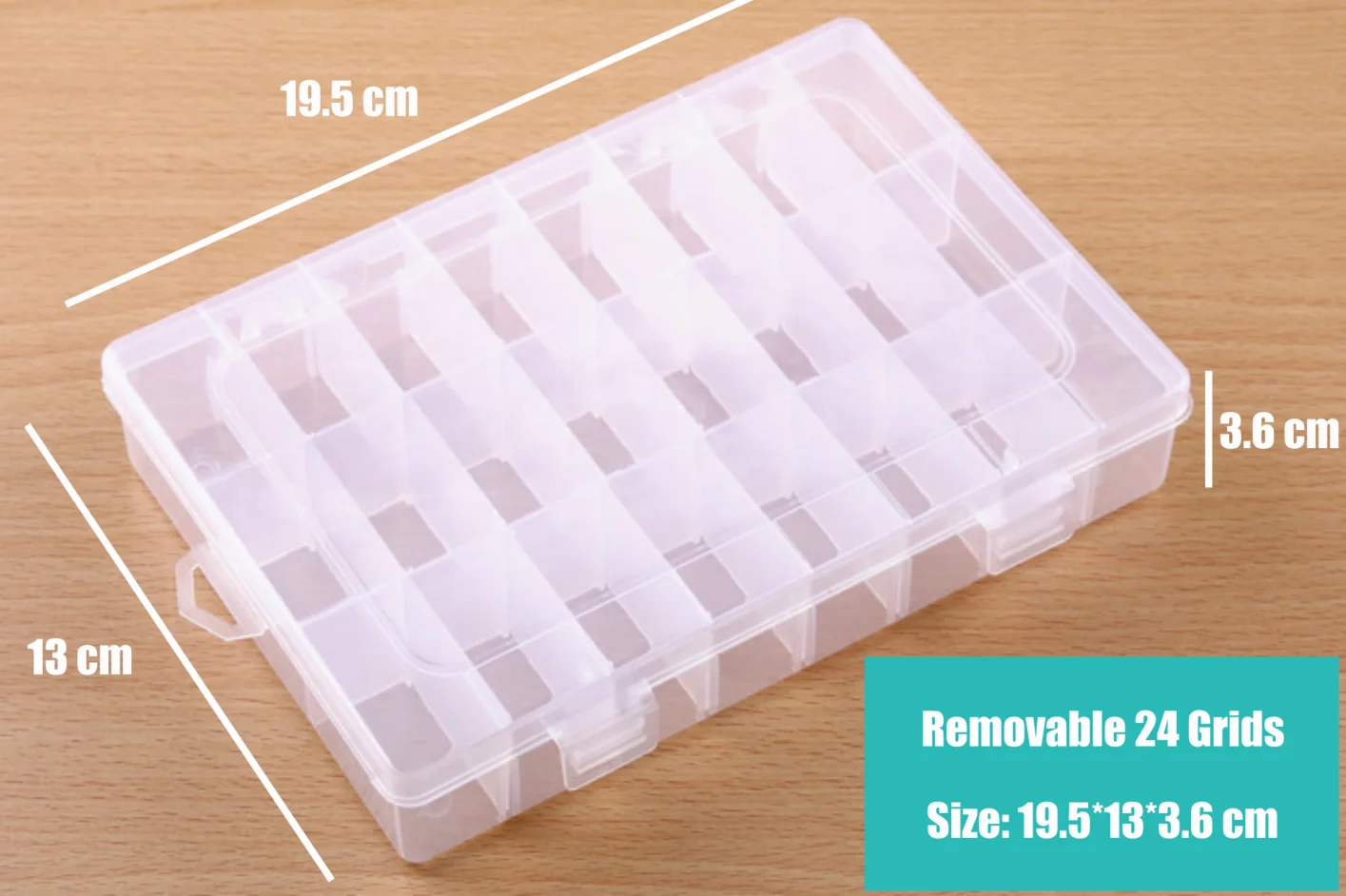 24 Compartments Pp Plastic Sorting Grids Box 24 Grids Storage Box ...
