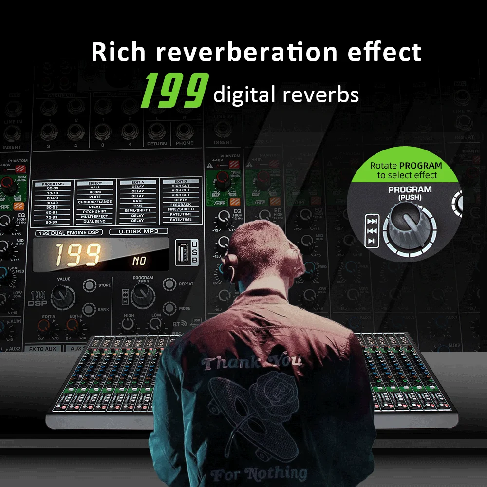 Mqx24 Professional Mixer 24 Channels With Bluetooth+usb+199dps Reverb ...