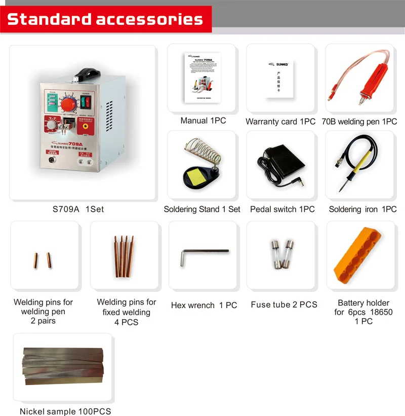 220V 110V SUNKKO 709A 1.9KW Spot Welders Portable Welding & Soldering ...