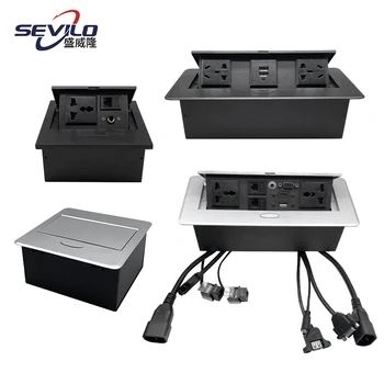 Hidden Plug Multimedia Sockets For Conference Furniture Table Desk ...