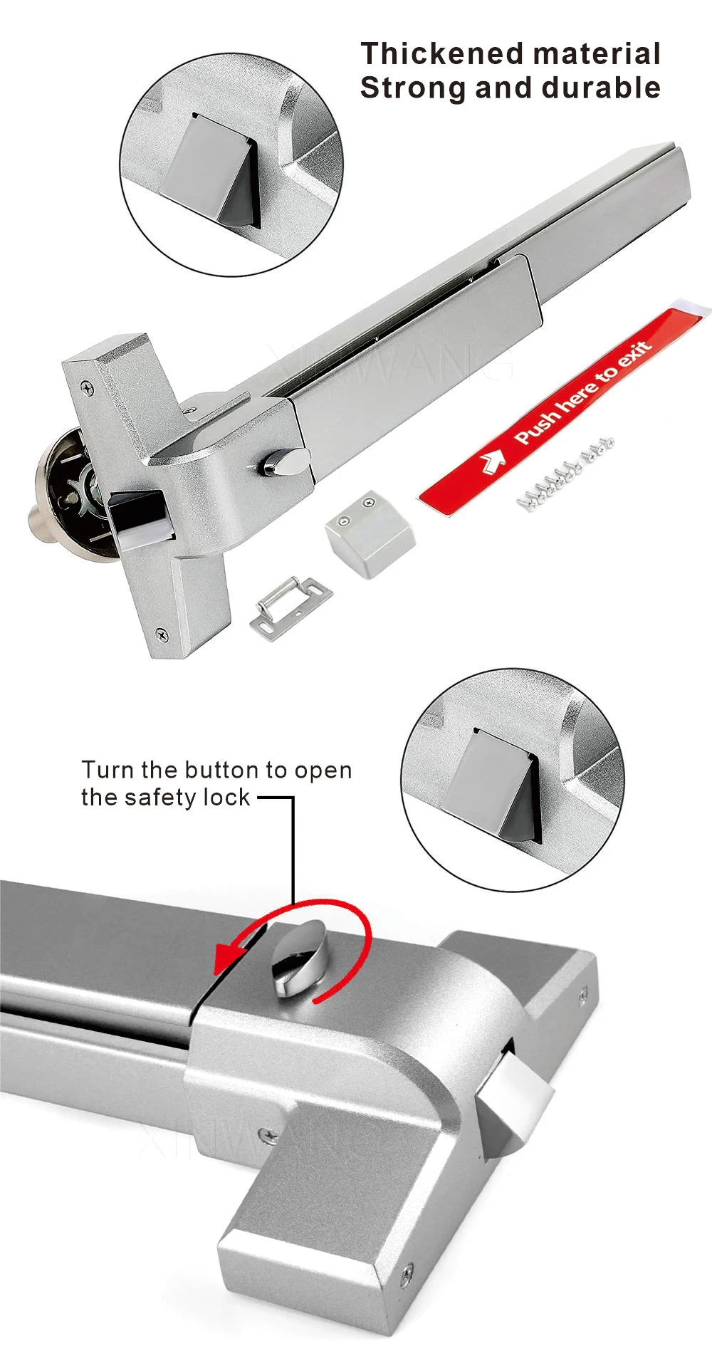Factory Price Stainless Steel 304 Panic Lock Emergency Panic Exit Bar ...