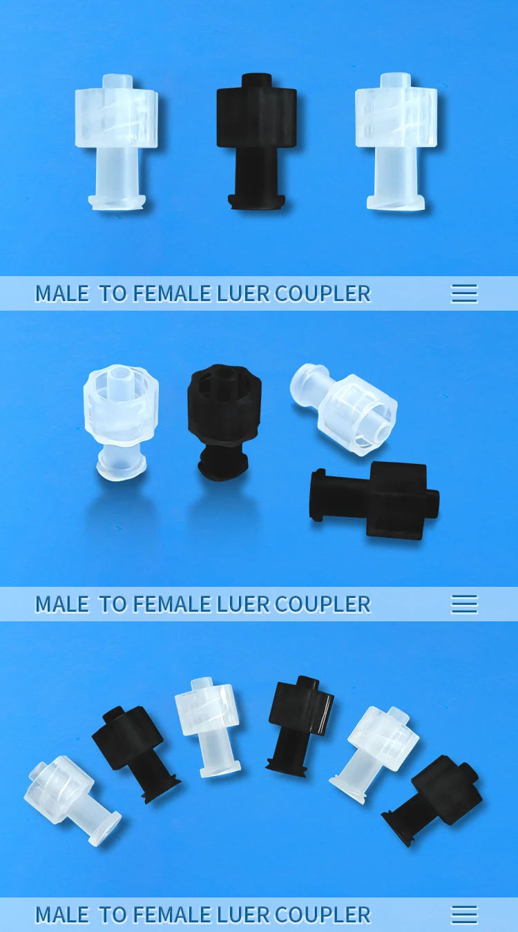Medical Barbed Male Luer Integral Lock Ring To Female Luer Coupler Luer ...