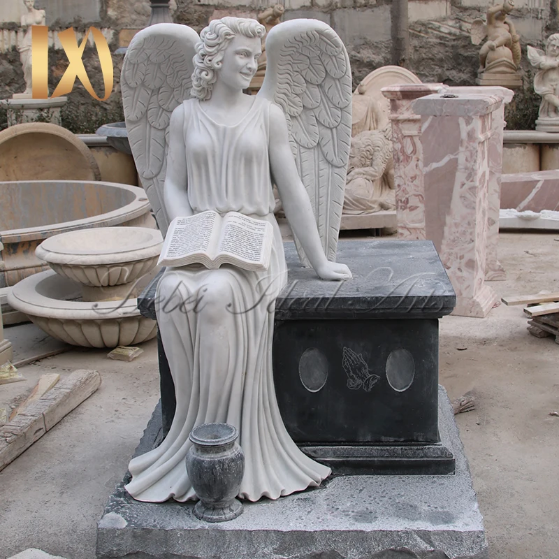 Factory Outlet Boutique Sitting White Marble Angel Wings Sitting ...