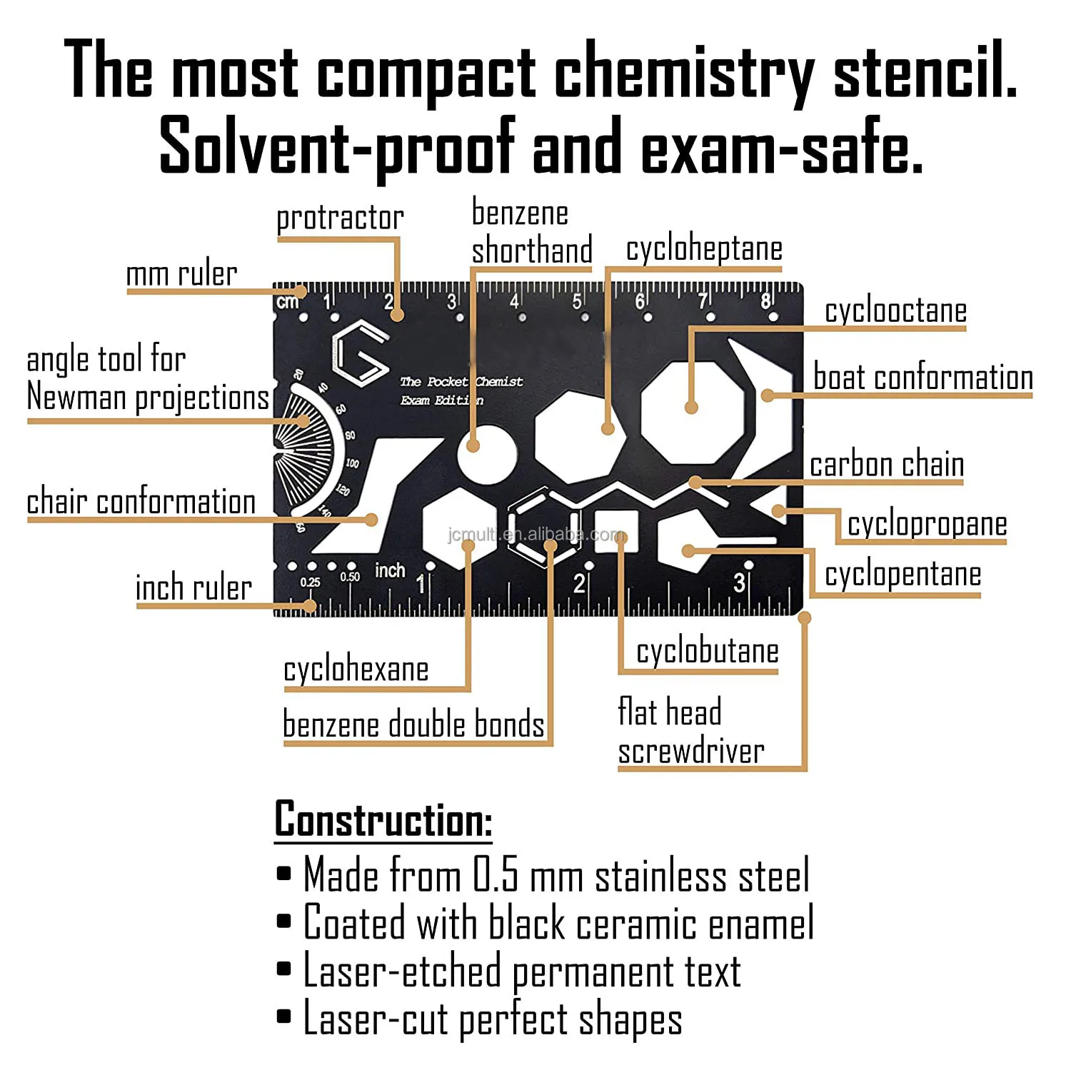 Pocket Chemist Exam Edition: Stainless Steel Organic Chemistry Stencil ...