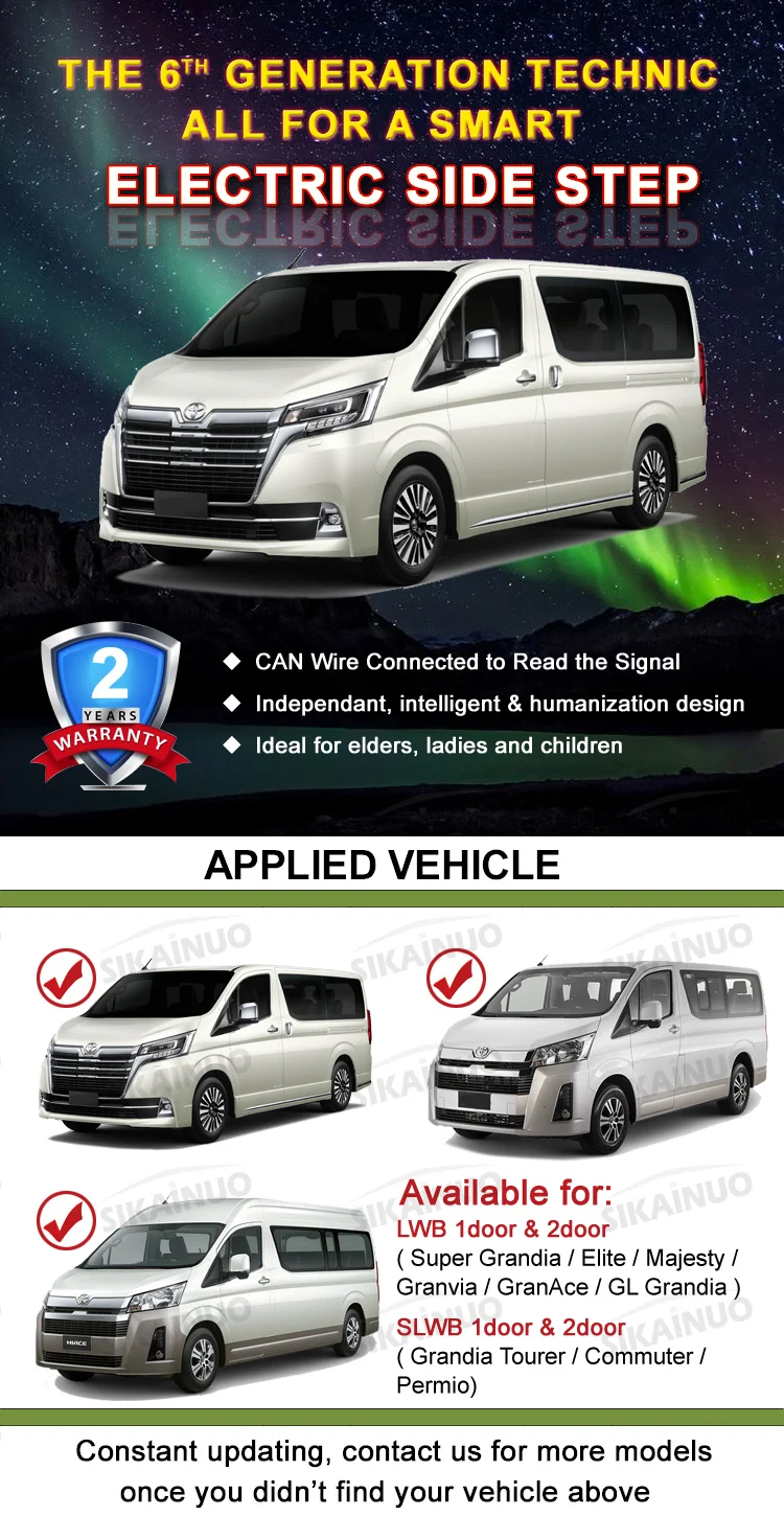 Electric Side Steps for Toyota Hiace - Deployable & Durable