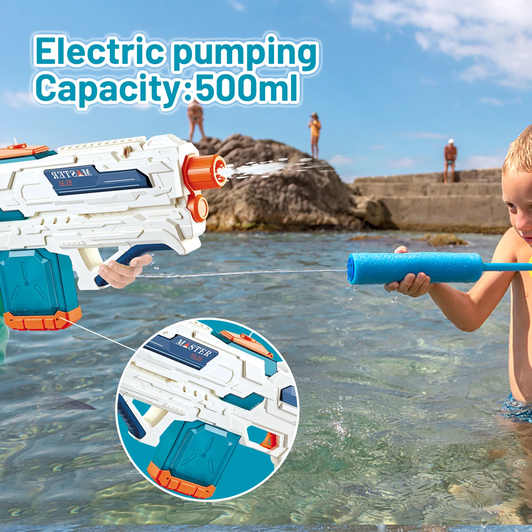 Electric Water Gun Manual Automatic Water Gun 2in1powerful Super Soaker ...