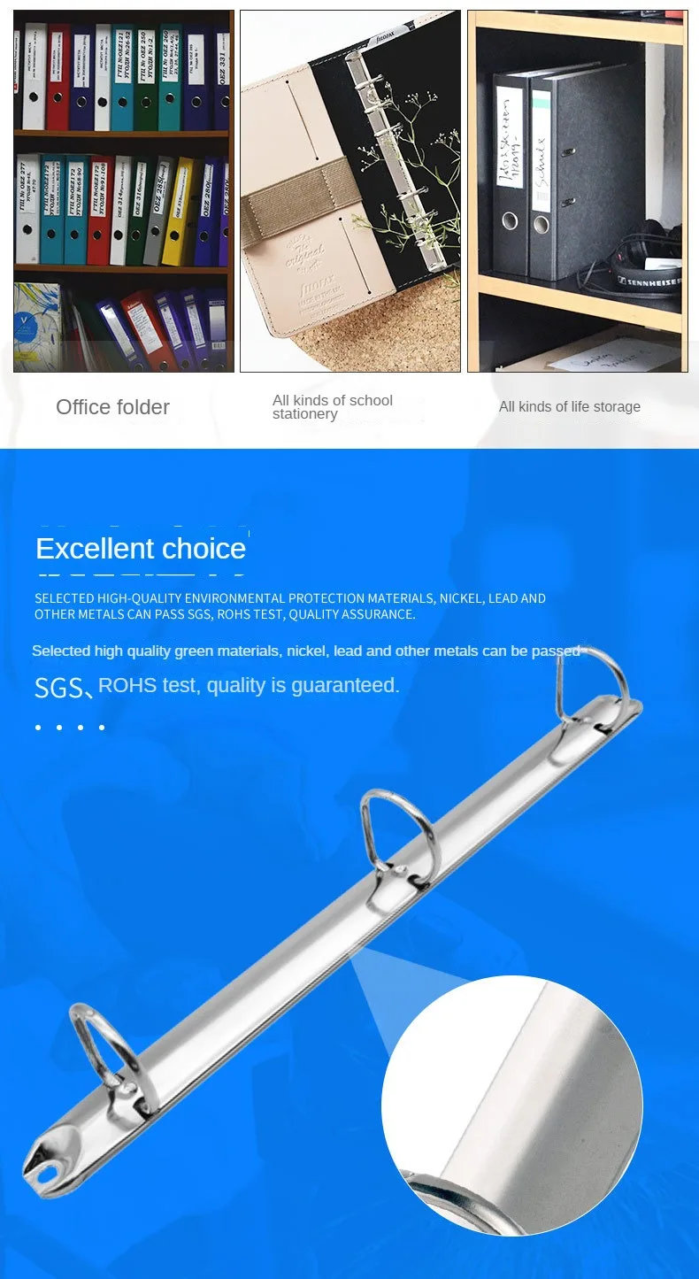 Metal Office Stationery List Paper Folder Rose Gold 3 Ring And 4ring ...