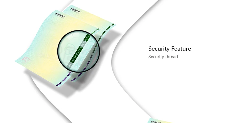 Custom A4 Certificate Security Paper With Watermark And Security Thread ...