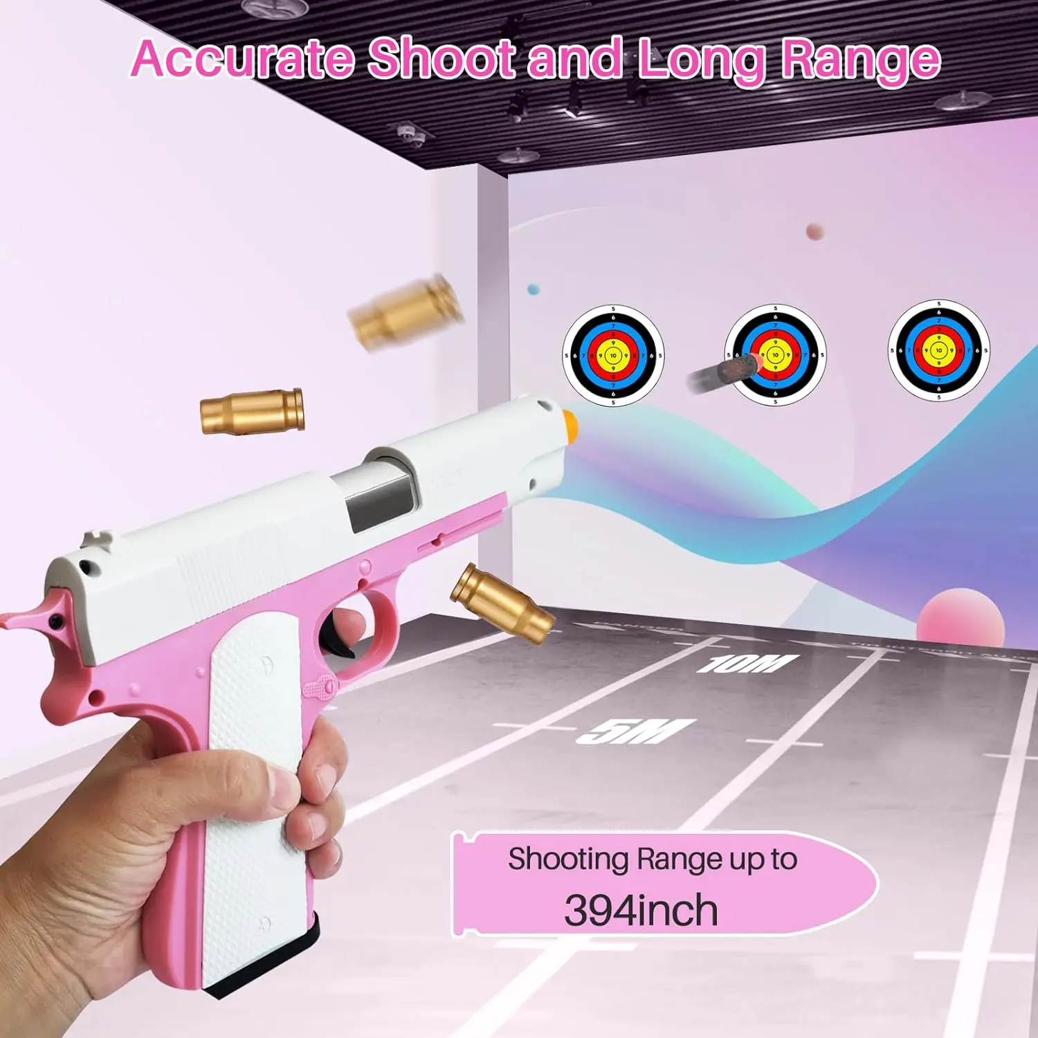 Popular 1911 Shell Ejecting Soft Bullet Toy Gun For Kids Safety Air ...