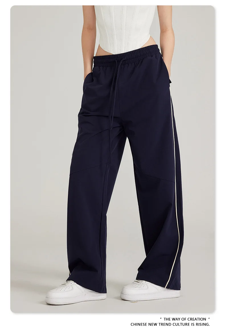 Trousers Design Streetwear Hip Pop Custom Logo Loose Drawstring Track ...