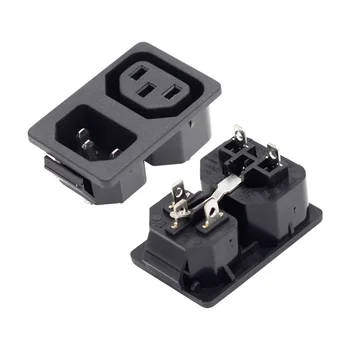 15a 250vac Iec 60320 C13 C14 Combine Socket 2 In 1 Power Inlet Outlet ...