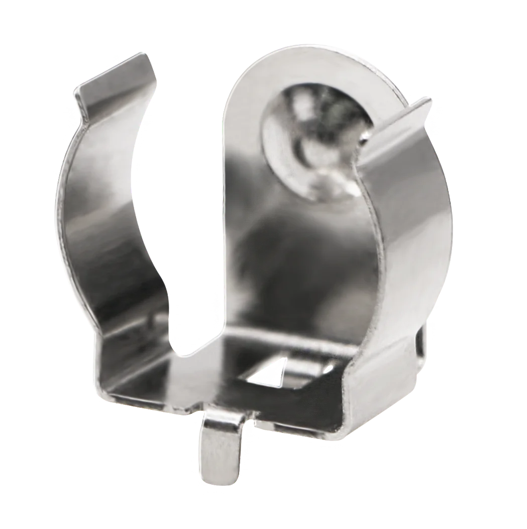 Low Profile AA Battery Clip - Spring Steel, Nickel Plated