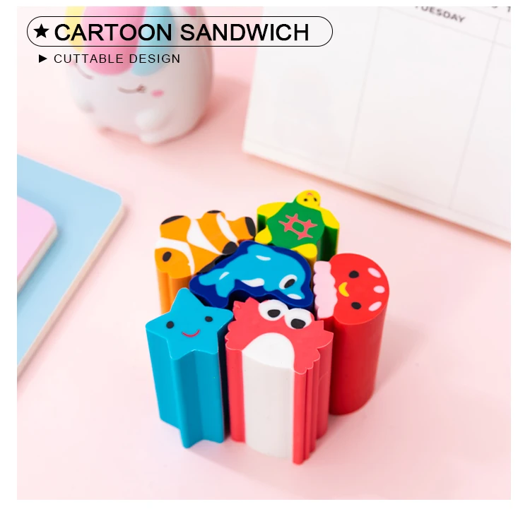 IIGEN Kawaii Cuttable Sea Animals Eraser - Cute & Functional