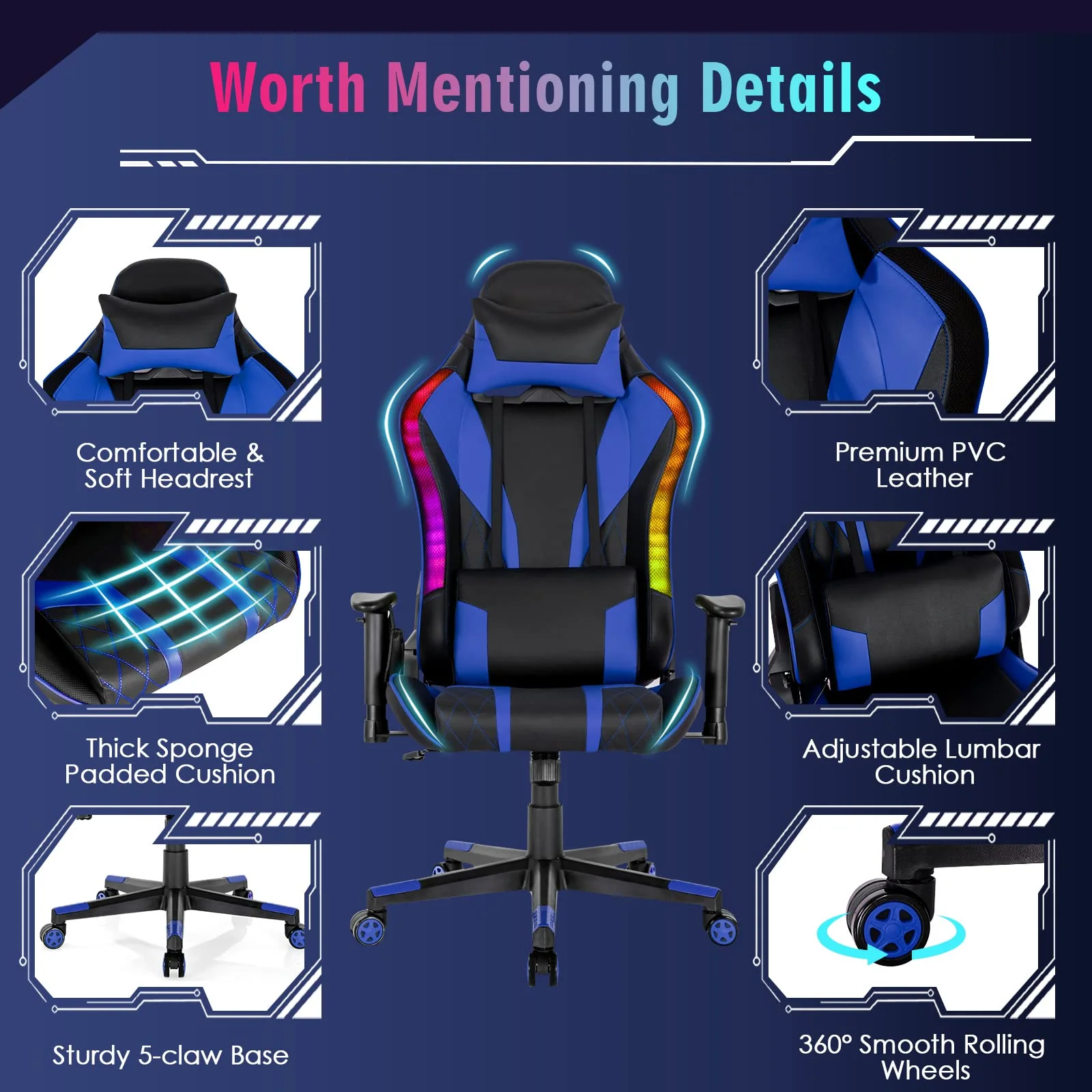 Racing Gamer Oyuncu Koltugu Gaming Chair Rgb Free Sample Reclining ...