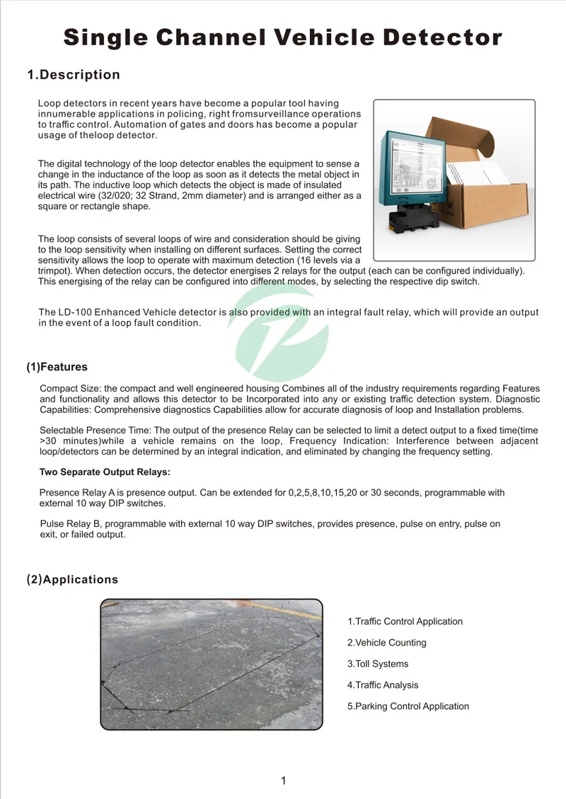 LD100/LD102 Inductive Vehicle Loop Detector Car Park Detectors for Car ...