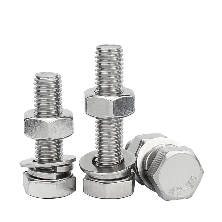 Din933/931 Stainless Steel Hex Head Bolts Hexagon Nuts Round Spring ...