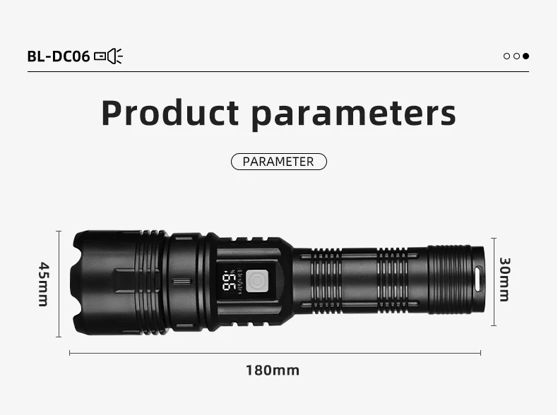 Tactical Handheld Searchlight - 1000+ Lumens Rechargeable Flashlight