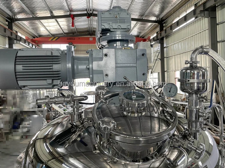 50l 100l Gmp Standard Vacuum Mixer Emulsifier Mixing Vaseline Cream ...