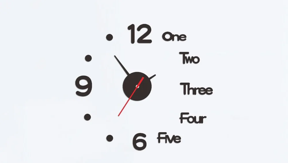 3d Modern Wall Clock Sticker Clock Wall Sticker Punch Clock Diy Simple ...