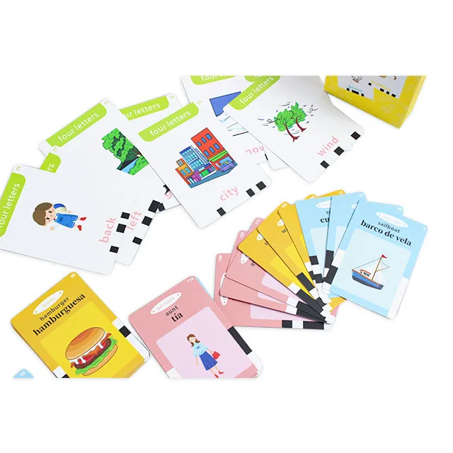 Custom Cardboard Kids Learn Flash Cards Printed Memory Cards Toy Animal ...