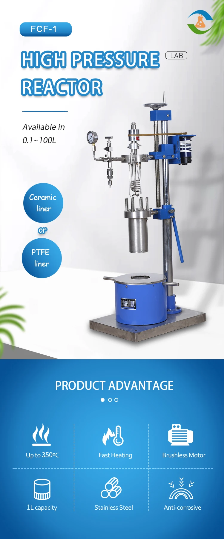 Micro Design High Pressure Reactor - High Productivity