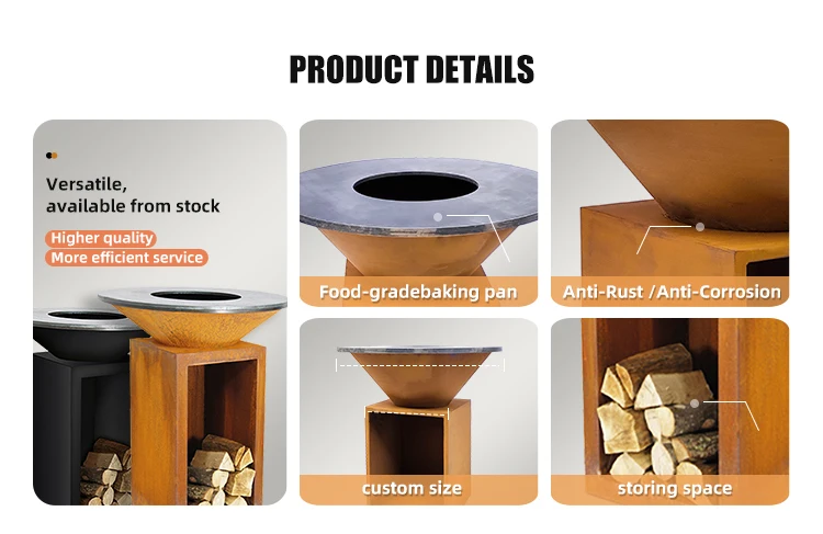 Outdoor Corten Steel European BBQ Grill - Perfect for Backyard