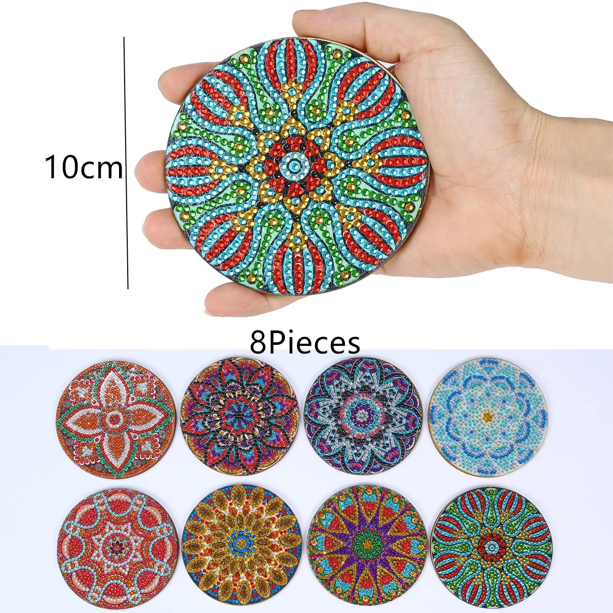 8pcs/Set Diamond Painting Coasters for Drinks DIY Mandala Coasters ...